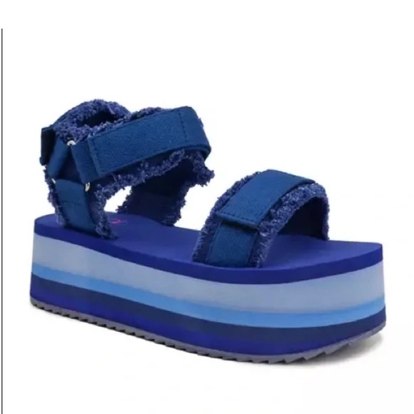 Sugar | Shoes | Sugar Blue Platform Sandals | Poshmark